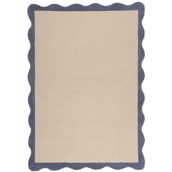 Bonnie Scallop Natural Border Wool Rugs Hand Tufted Hand Made Hand Tuft ...