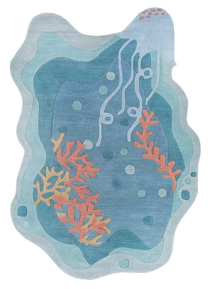 Irregular Amoeba Shape Kids Tufted Rug, Modern Hand-tufted Wool ...