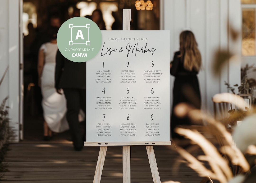Wedding Seating Chart Sign | Find Your Seat | A1, A2, A3 | Canva ...