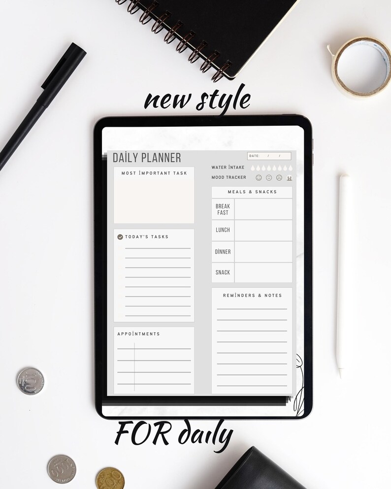 UNDATED PLANNER, Daily Planner for Everyone , New Planner, Goodnotes ...