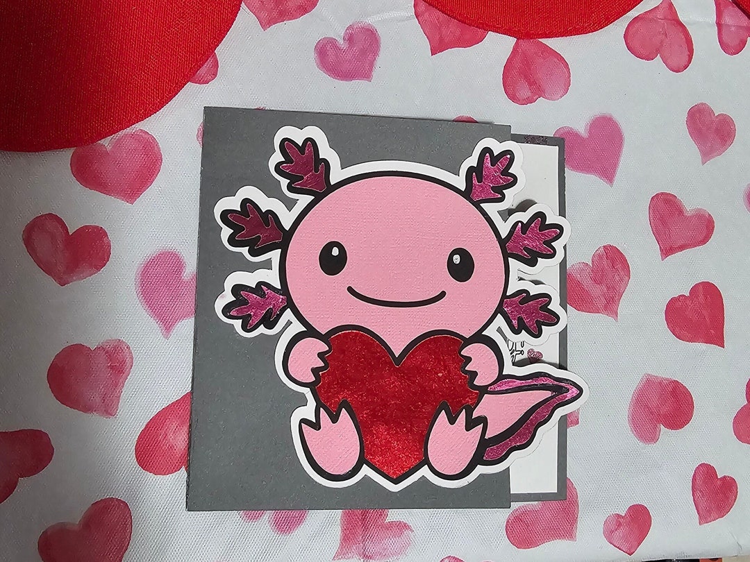 Adorable Axolotl Valentine's Day Card - Etsy