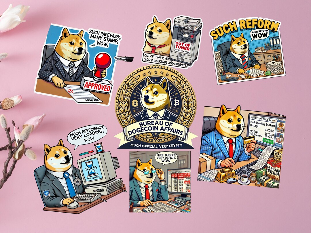 DOGE Meme Sticker Set | Shiba Inu Cartoon Stickers | Waterproof Vinyl ...