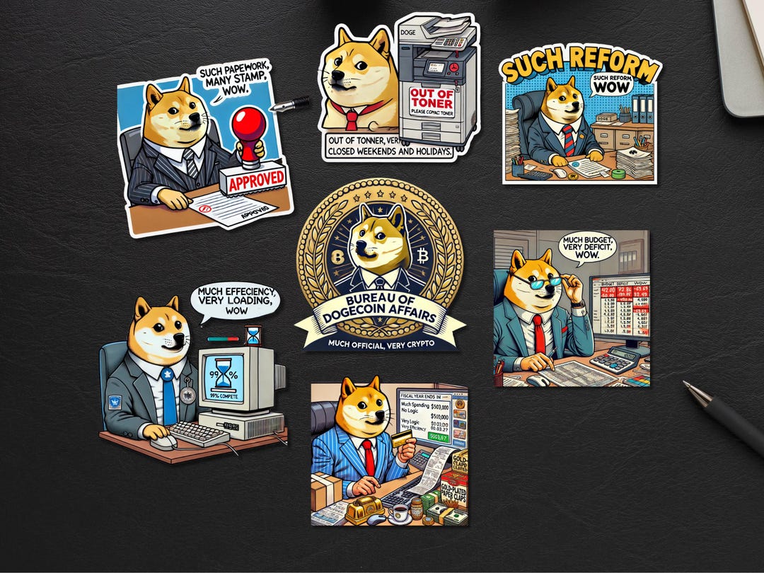 DOGE Meme Sticker Set | Shiba Inu Cartoon Stickers | Waterproof Vinyl ...