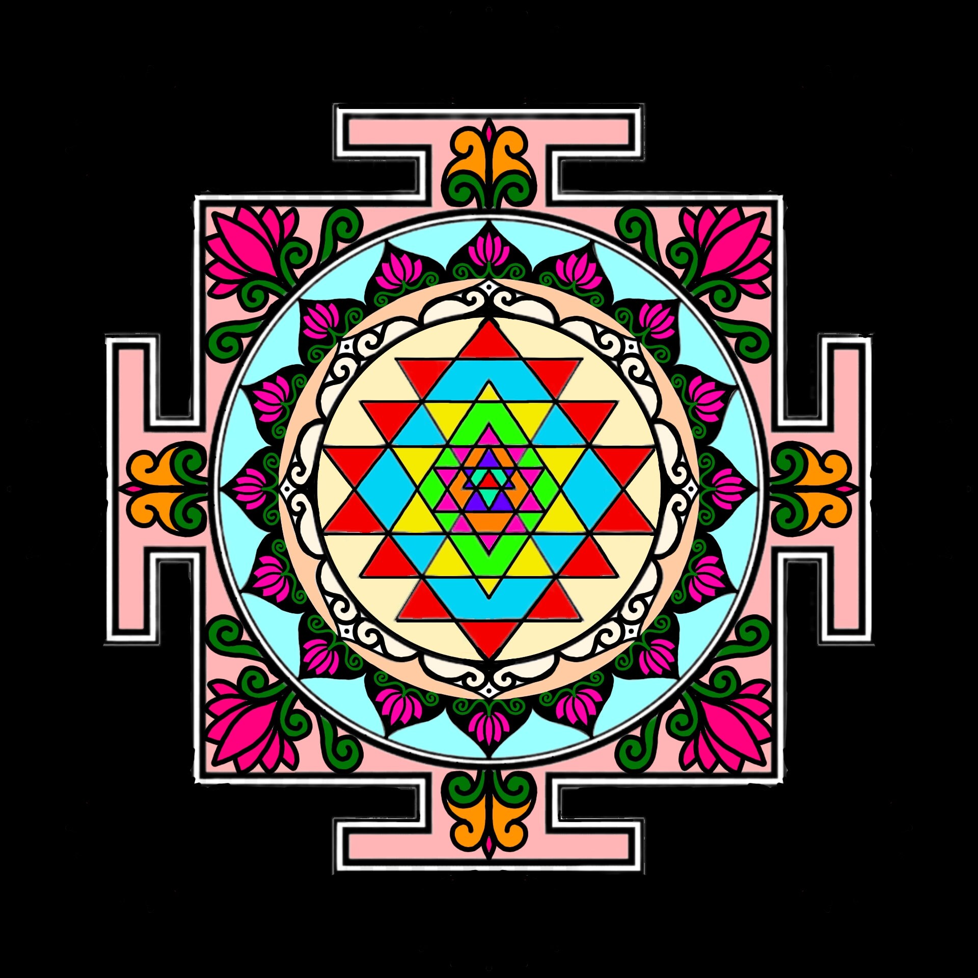 Combo Digital Mandala Art Devi Yantara for Positive Vibes & - Etsy