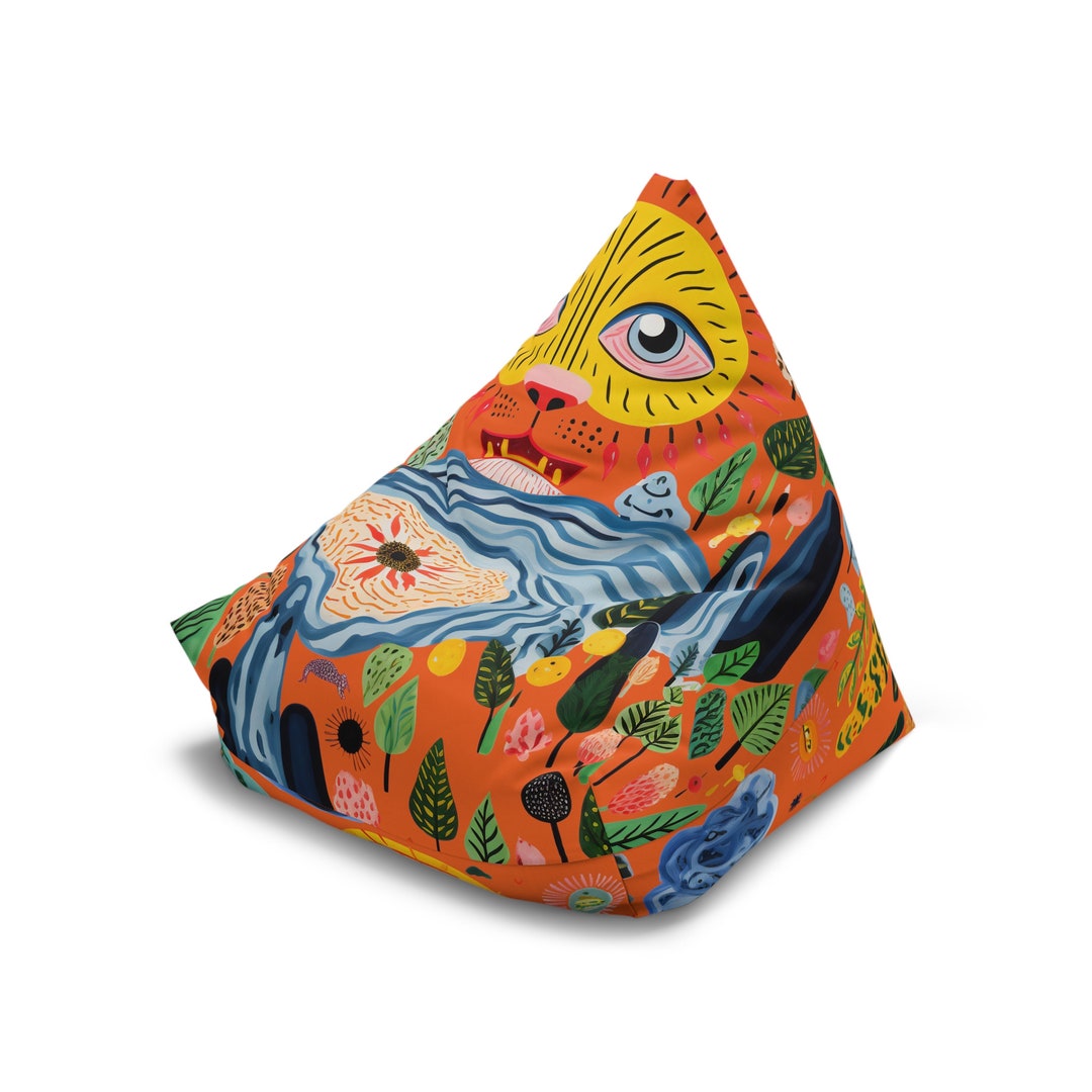 Unique Chillaxed Lion Bean Bag Orange - Etsy