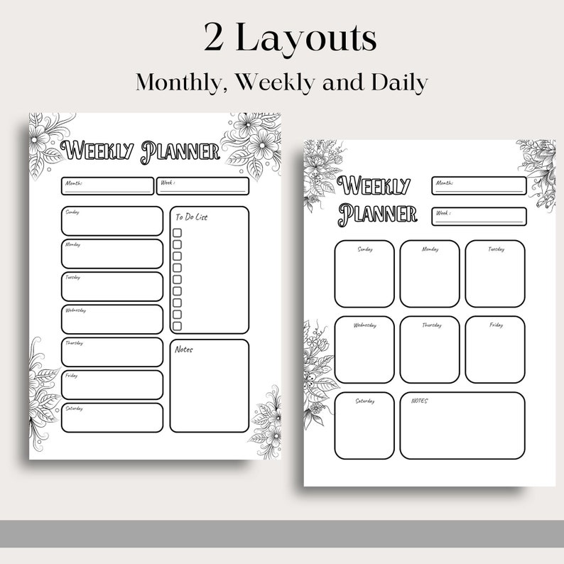 Coloring Calendar & Planner Adults 2024 Calendar Adult Coloring Floral ...