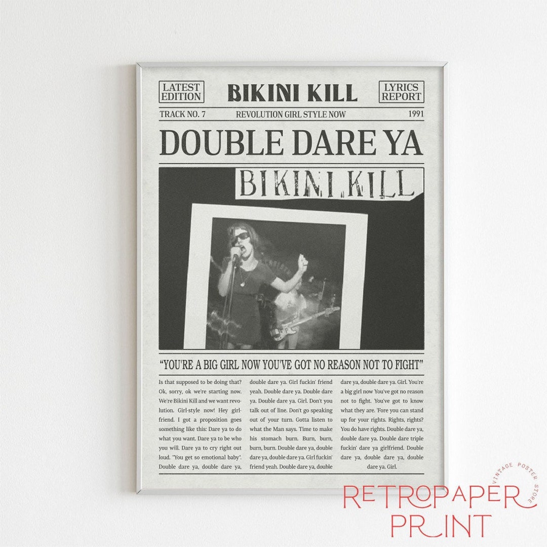 Vintage Bikini Kill Newspaper Style Lyric Poster Double Dare - Etsy