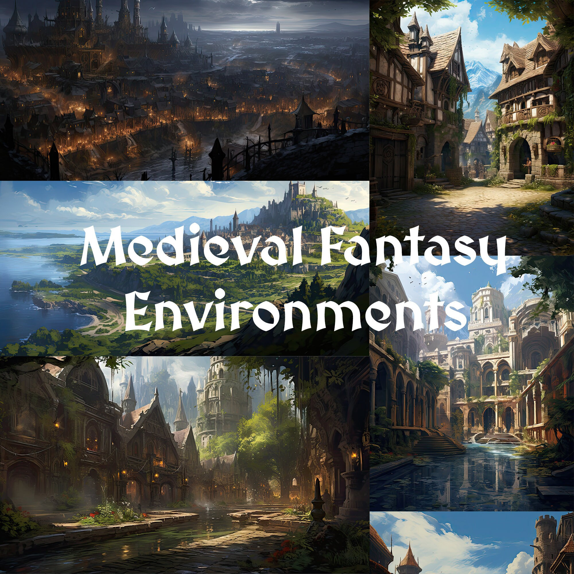 40 Medieval Fantasy Environments, Concept Art, Illustration, Dnd, Dark ...