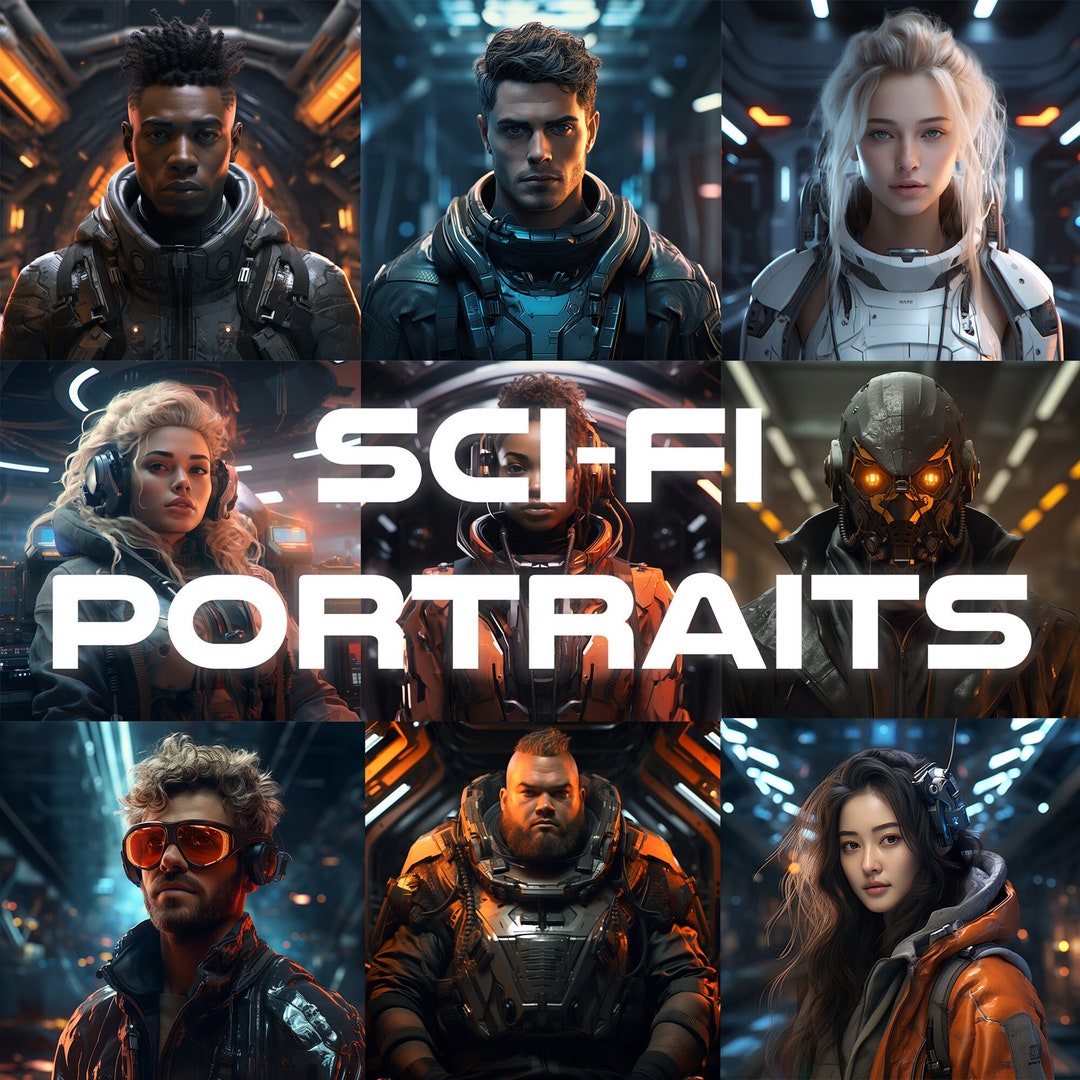 40 Sci-fi Portraits Sci-fi Fantasy Concept Art - Etsy UK