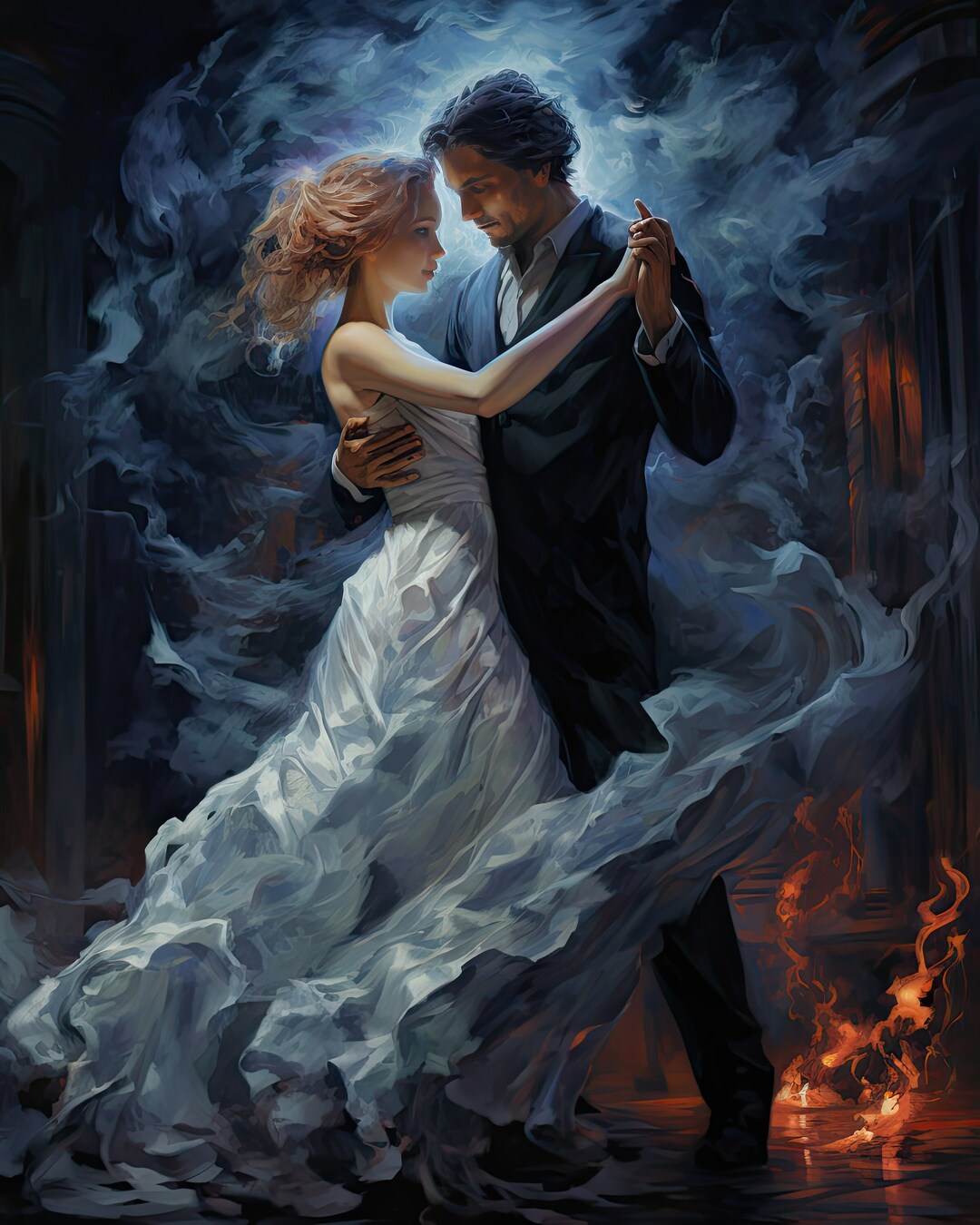 Personalized Couple Commission, Portrait, Fantasy, Print, Poster, Gift ...