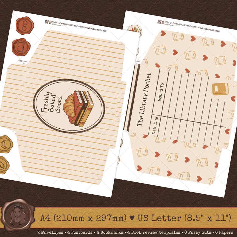 Cozy Bookstore Date Printable Kit, Reading Aesthetic Happy Mail ...