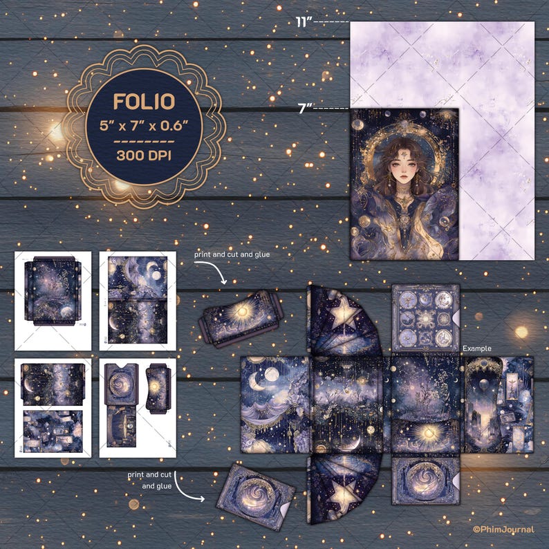 Mystical Fortune Teller - Printable Folio Junk Journal Kit - Folio ...