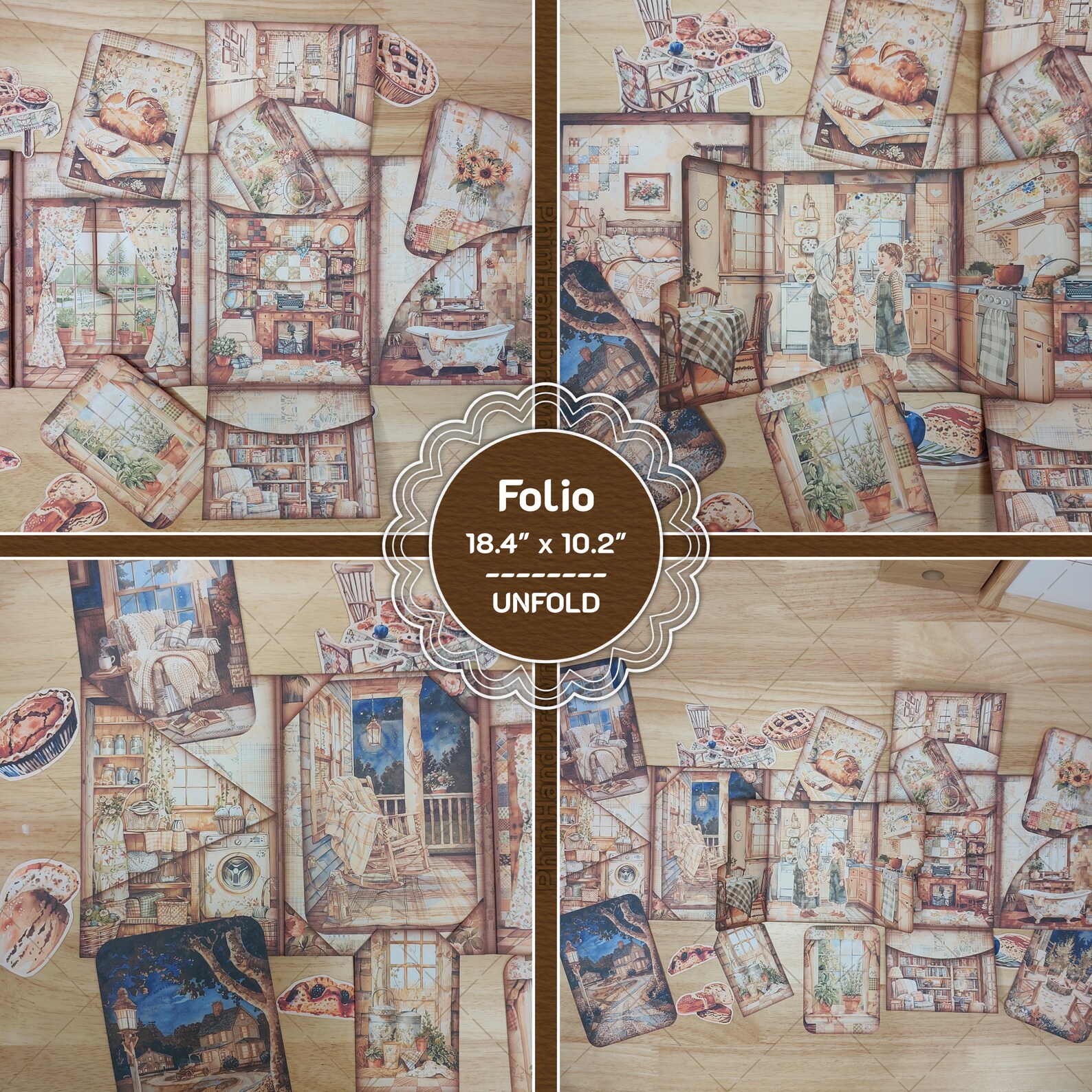 Farm House - Housing Decor - Printable Folio Junk Journal Kit - Junk ...