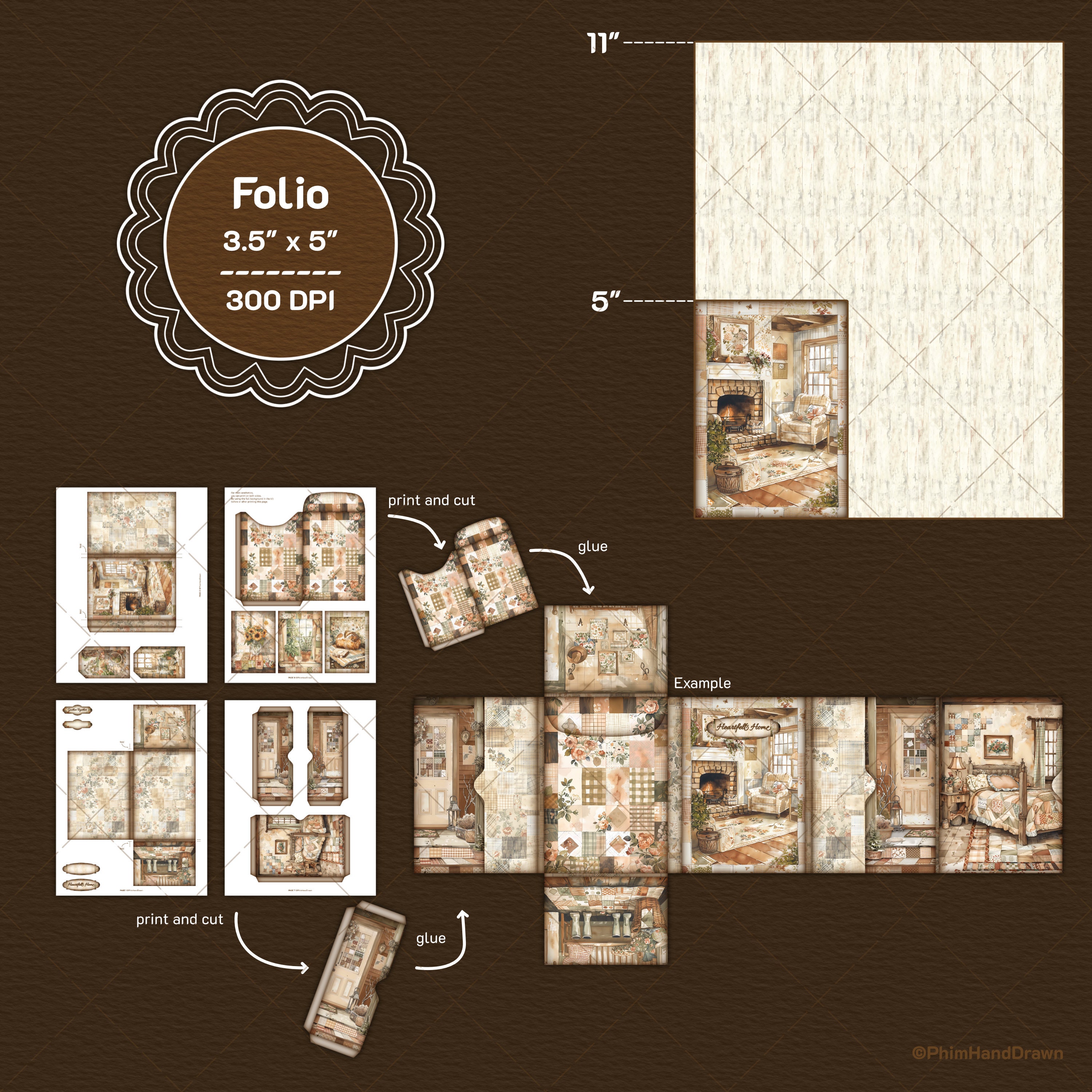 Farm House - Housing Decor - Printable Folio Junk Journal Kit - Junk ...