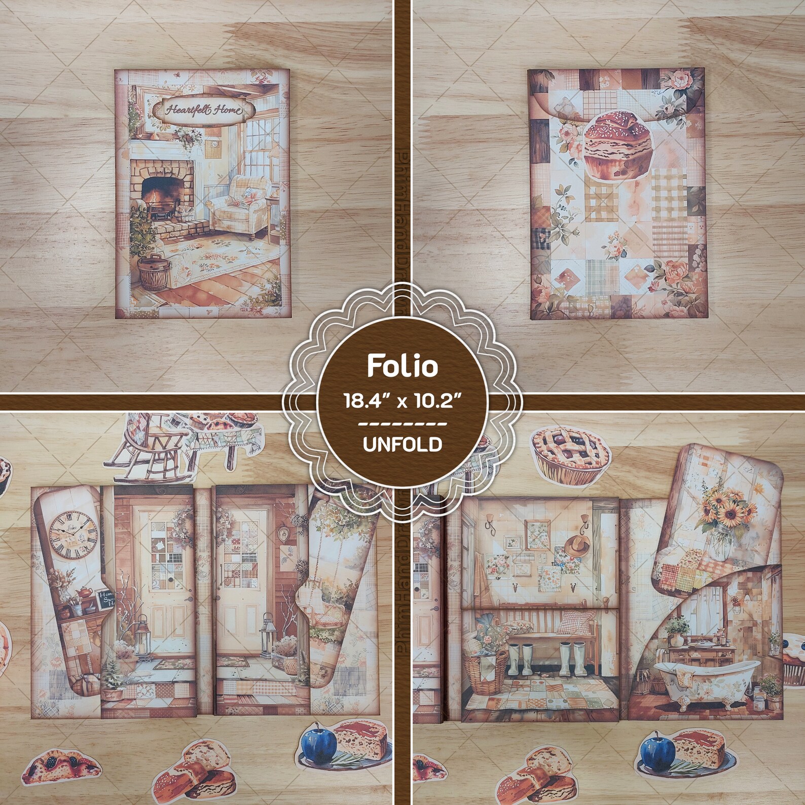 Farm House - Housing Decor - Printable Folio Junk Journal Kit - Junk ...