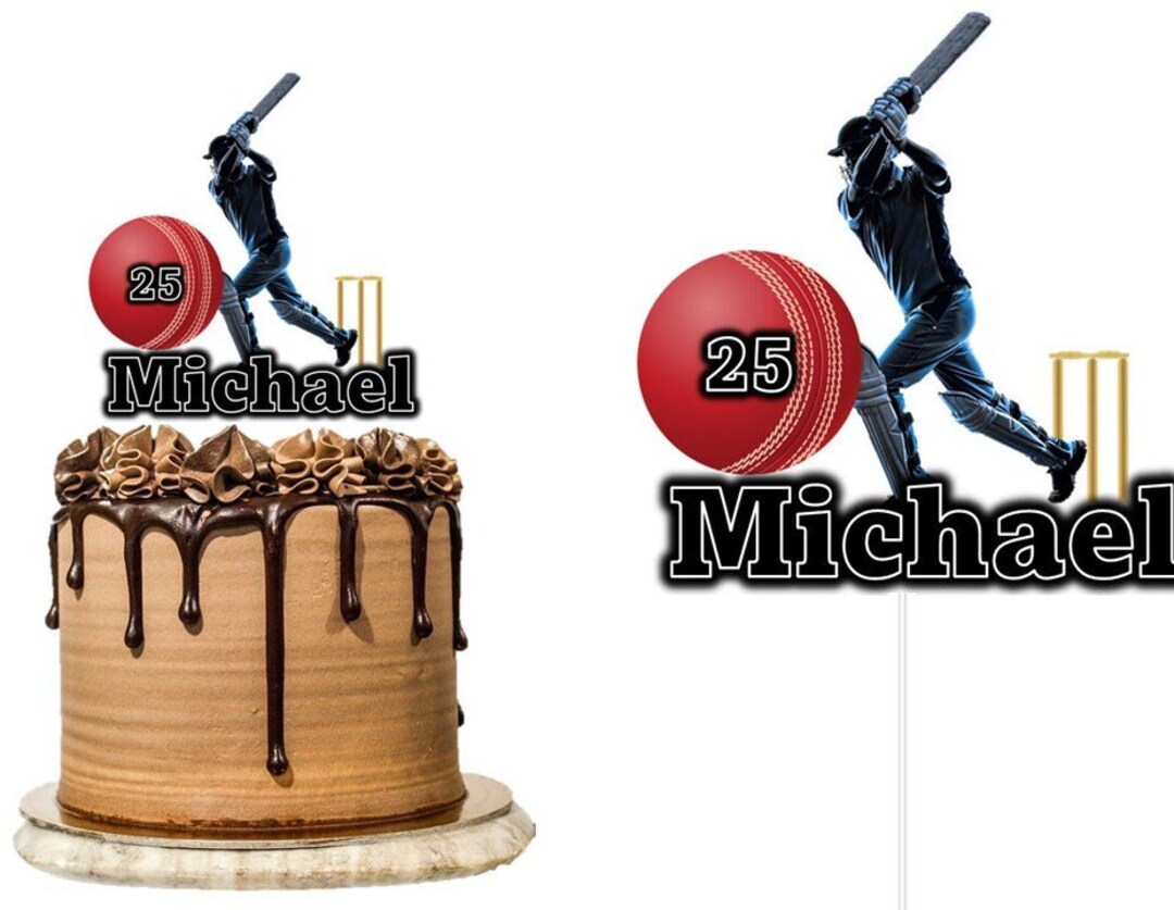 CRICKET BALL Theme Personalised Cardstock Cake Topper - Etsy Australia