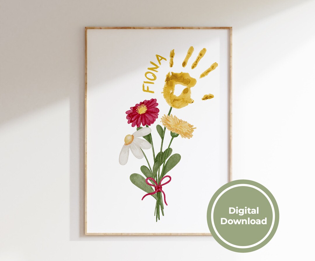 Mother’s Day Gift - Digital Download - Printable Template for Handprint ...