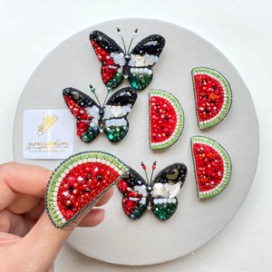 Palestinian Flag Brooches, Handmade Watermelon Pins, Beaded Jewelry ...