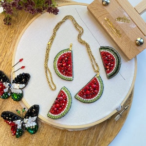 Palestinian Flag Brooches, Handmade Watermelon Pins, Beaded Jewelry ...