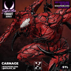 Red Predator Symbiote Villain Sculpix 3D 1/6th Scale Tough Resin Model ...