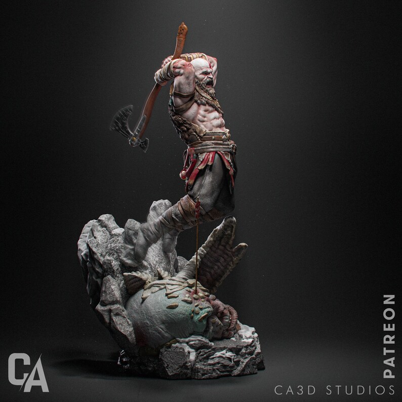 Kratos - the God of War Unleashed: 1/12th Scale Resin Figure by CA3D ...