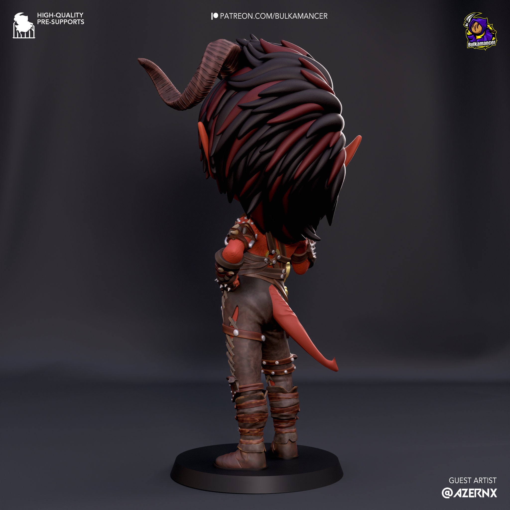 Chibi Karlach - Fierce Fighter - Baldur's Gate 3 Inspired - 3D Printed ...