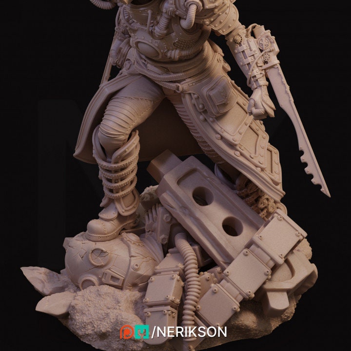 Steampunk Samurai Naojiri & Abandoned Robot Diorama - 3D Resin Art ...