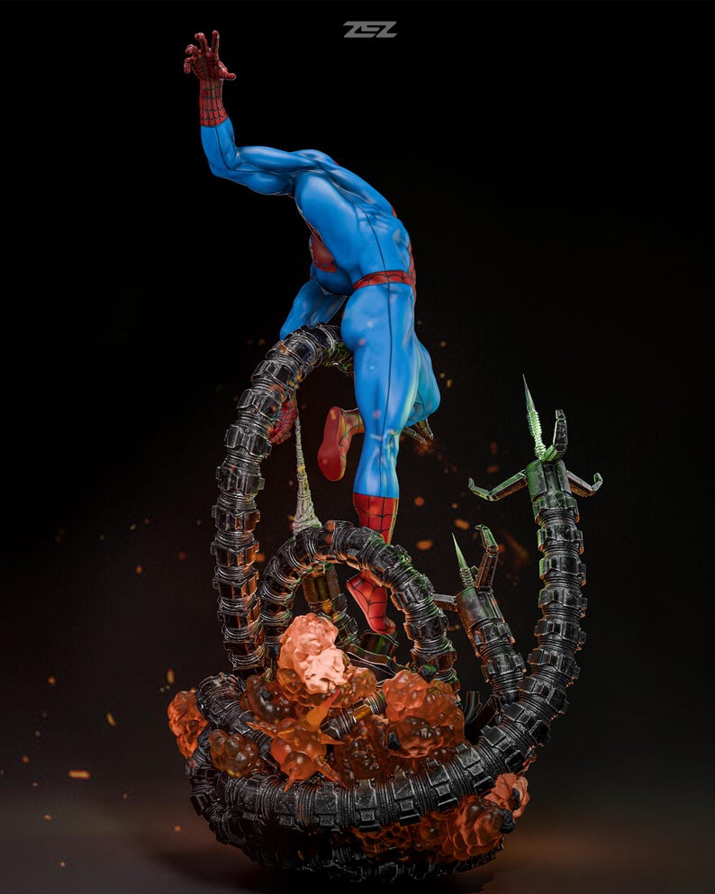 Spider-hero Vs. Mech Octo Diorama - 1/6 Scale Resin Model Kit - Etsy