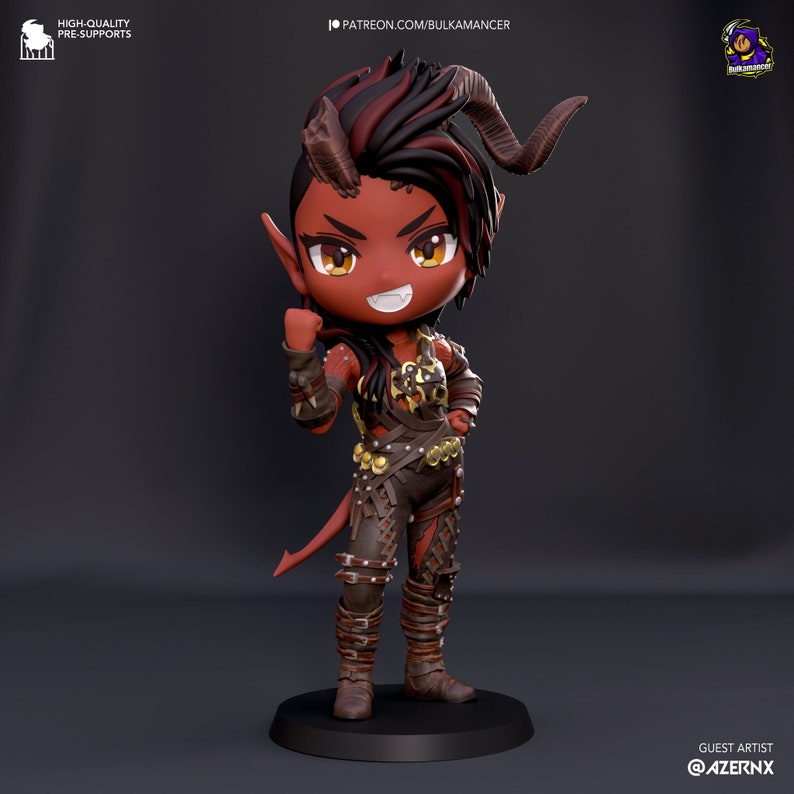 Chibi Karlach - Fierce Fighter - Baldur's Gate 3 Inspired - 3D Printed ...