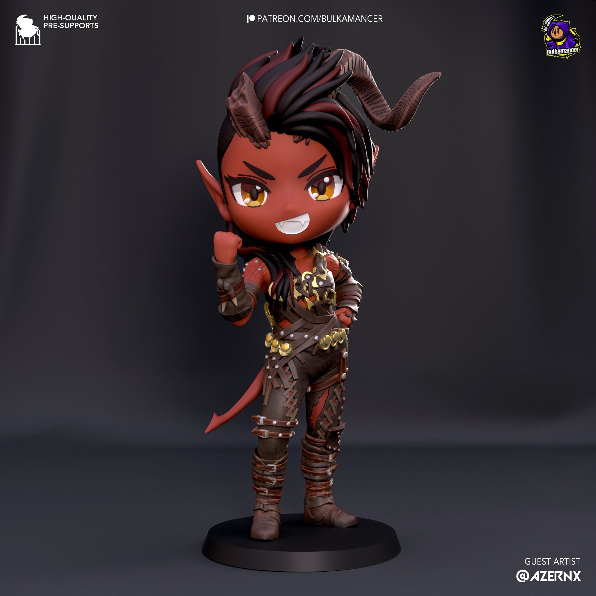 Chibi Karlach - Fierce Fighter - Baldur's Gate 3 Inspired - 3D Printed ...