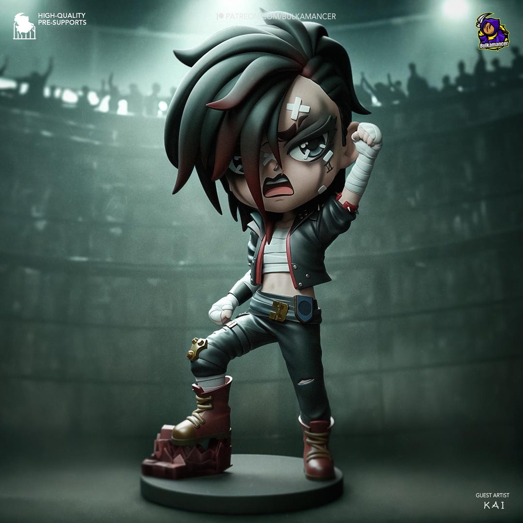 Chibi Anime Style Boxer Boy Figure Unpainted or Hand-painted ...