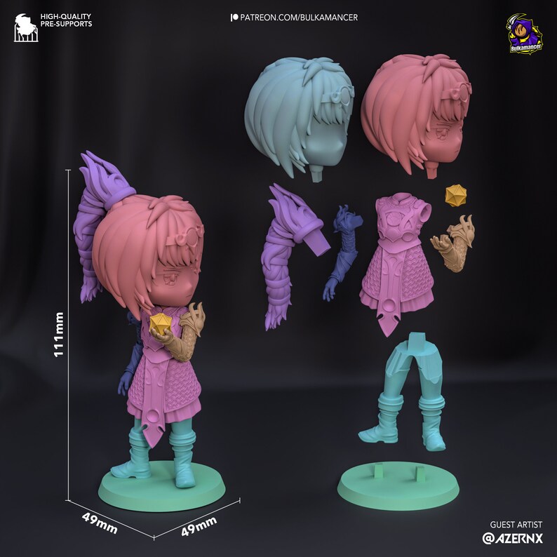Chibi Shadowheart Cleric Statue Baldur's Gate 3 Inspired 3D Printed ...