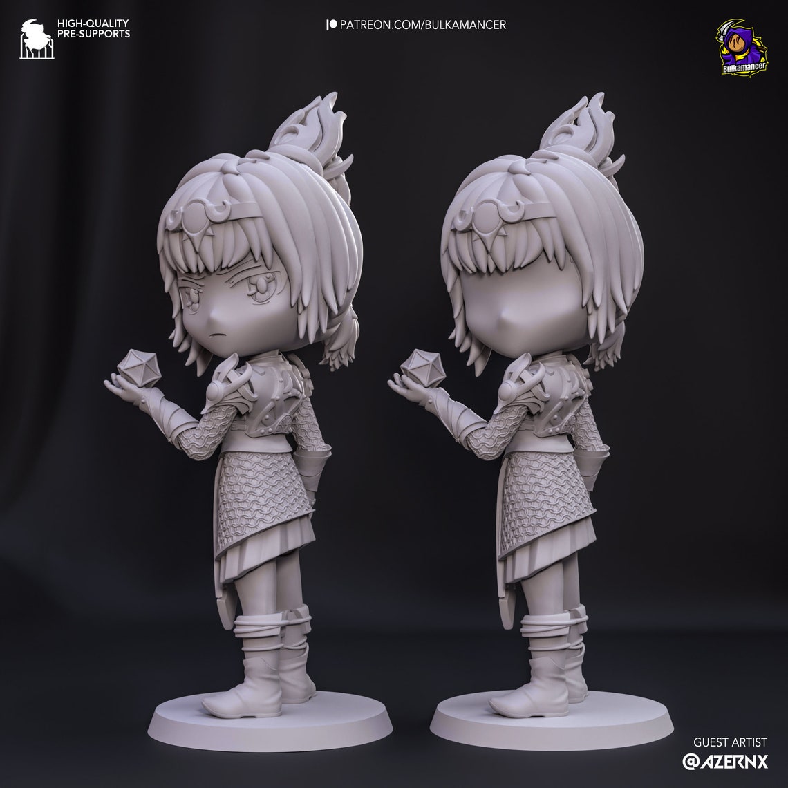 Chibi Shadowheart Cleric Statue - Baldur's Gate 3 Inspired - 3D Printed ...