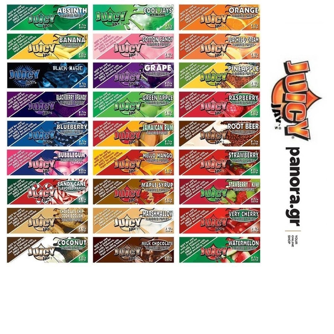 JUICY Papers 1 1/4 (full Tastes) Flavoured Rolling Papers Smoking Skins ...