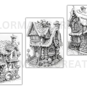 43 Gingerbread House Coloring Page Book, Printable PDF Sheets ...