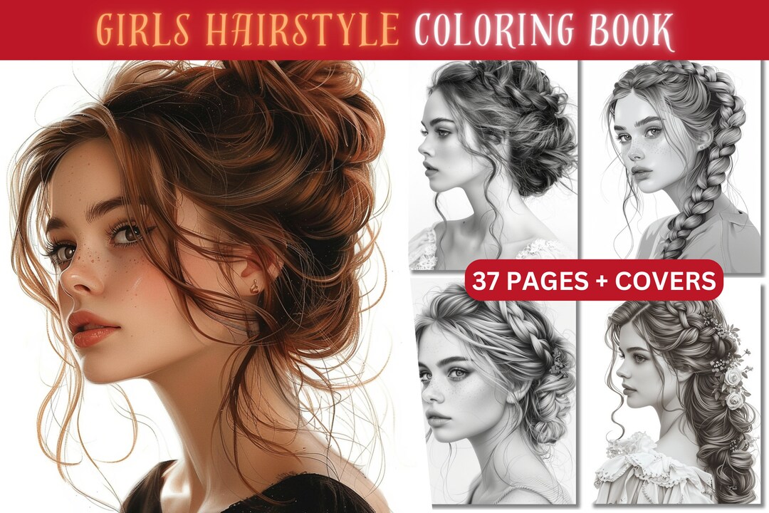 37 Trendy Hairstyle Coloring Pages for Adults or Kids Beautiful Hair ...