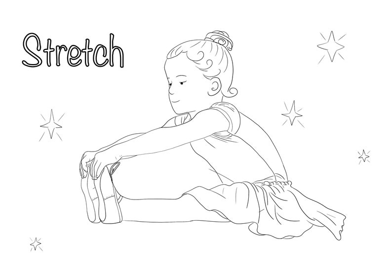 Ballet Colouring in / Coloring in Page Stretch - Etsy