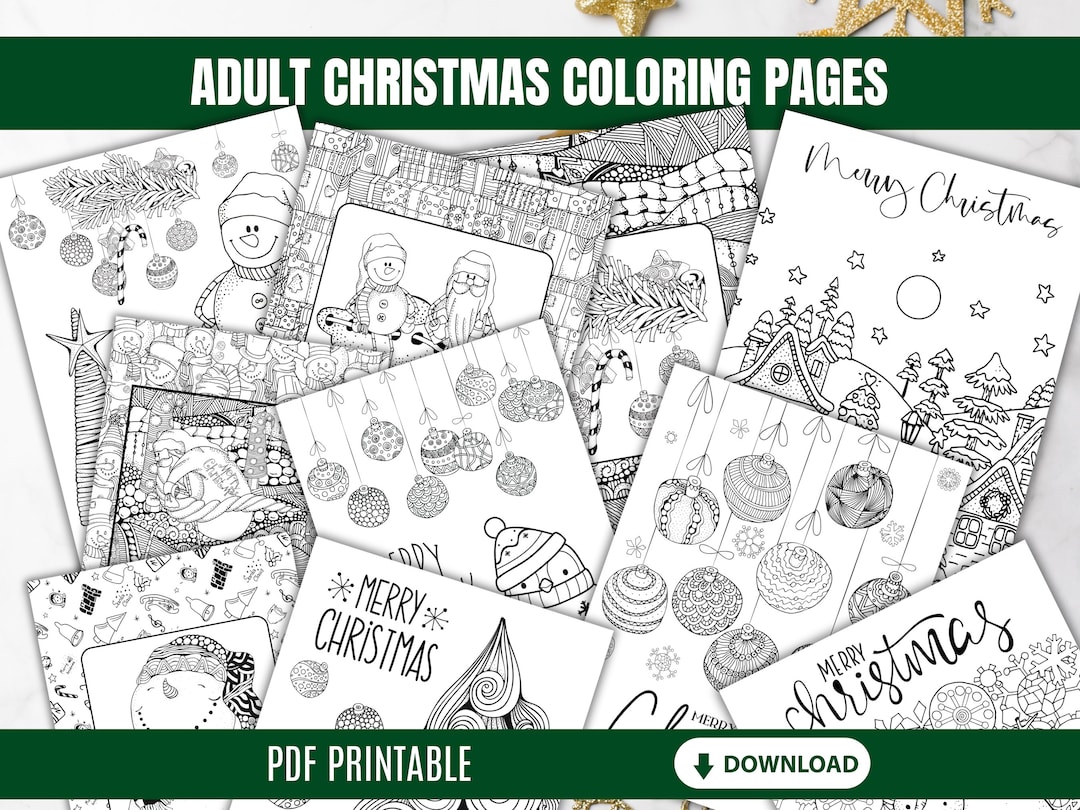 Printable Adult Christmas Coloring Pages - Etsy