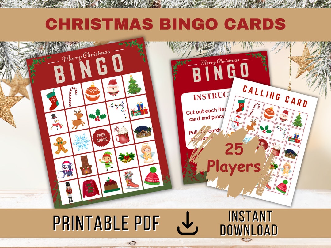 Christmas Bingo Cards Printable - Etsy
