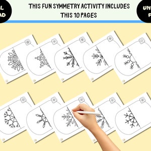 Symmetry Drawing Activity, Winter Symmetry Drawing, Draw and Color ...