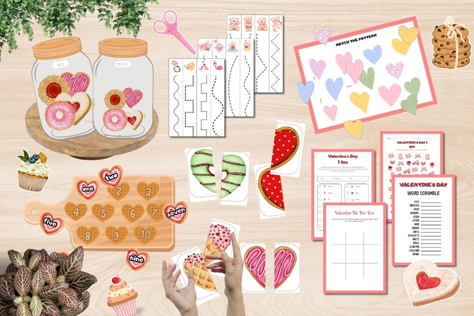 Printable Valentine's Day Preschool Activity Bundle, Valentine Activity ...