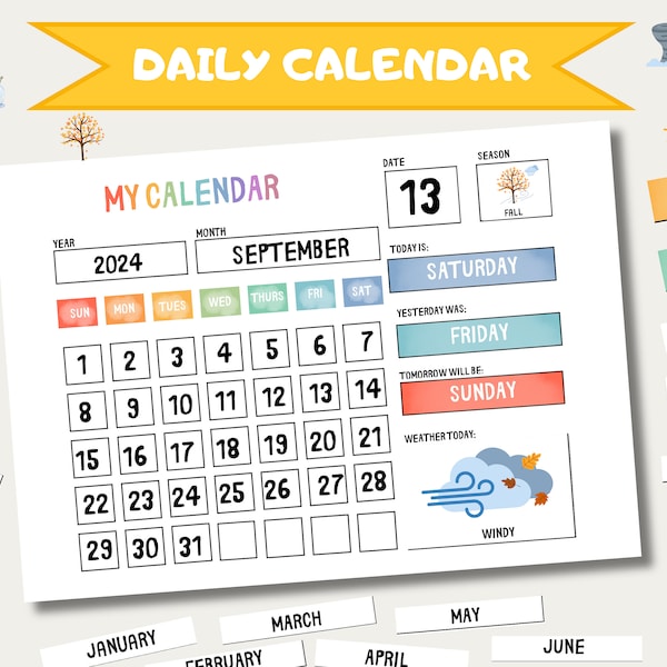 Homeschool Wall Calendar - Etsy
