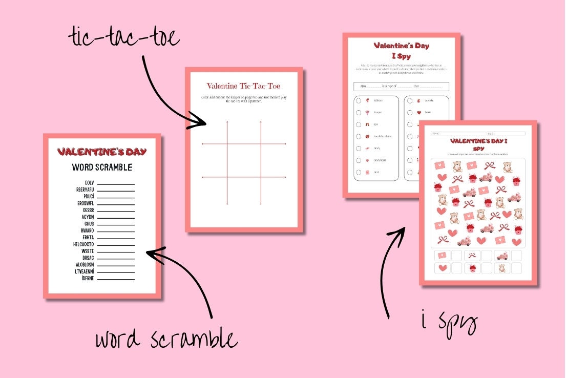 Printable Valentine's Day Preschool Activity Bundle, Valentine Activity ...