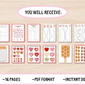 Printable Valentine's Day Preschool Activity Bundle, Valentine Activity ...