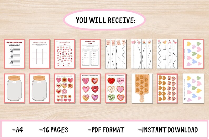 Printable Valentine's Day Preschool Activity Bundle, Valentine Activity ...