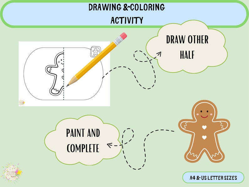 Symmetry Drawing & Coloring Activity, Winter Symmetry Drawing, Draw and ...