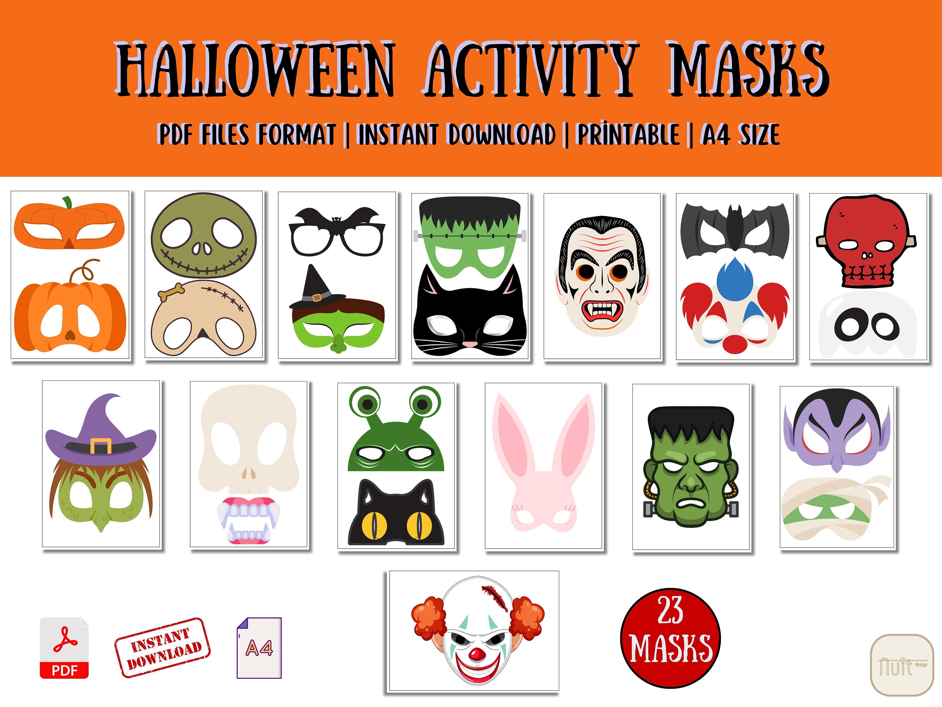 Printable Halloween Masks Printable Halloween Costume - Etsy