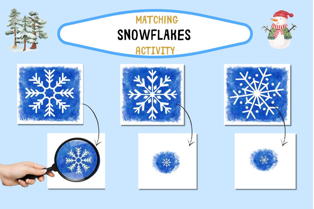 Matching Snowflakes, Snowflake Unit Study With a Magnifying Glass ...