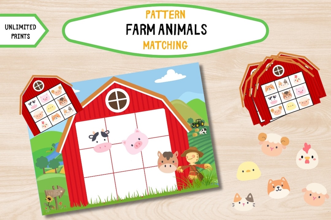 Animal Pattern Activity, Printable Animal Matching, Homeschool ...