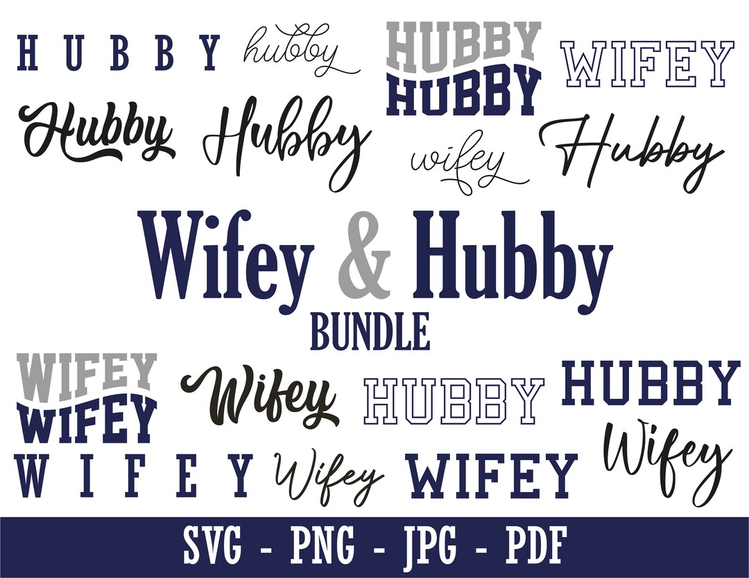 Hubby and Wifey 18 Design Bundle | Mr and Mrs Split Monogram Svg | Wife ...